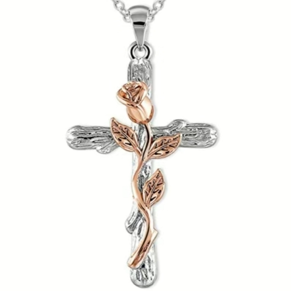 Jewelry | New Rose Cross Necklace | Poshmark
